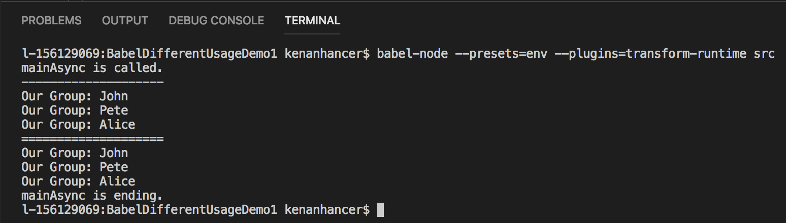 Nodejs Babel 6x Different Usage Transpiling To Es5 And Debugging